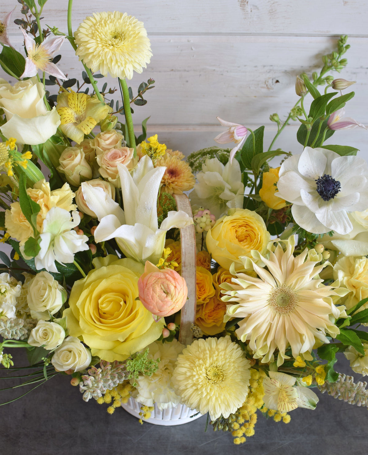 The Anne: A Peaceful Spring Basket Arrangement — Flowerful
