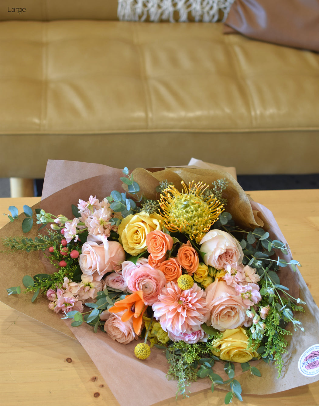 The Summer Sunset Wrap: Vibrant Summer Bouquet from Flowerful