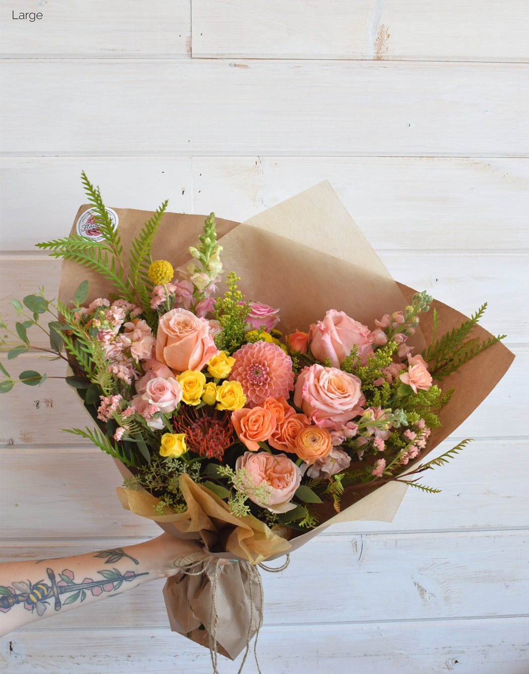 The Summer Sunset Wrap: Vibrant Summer Bouquet from Flowerful
