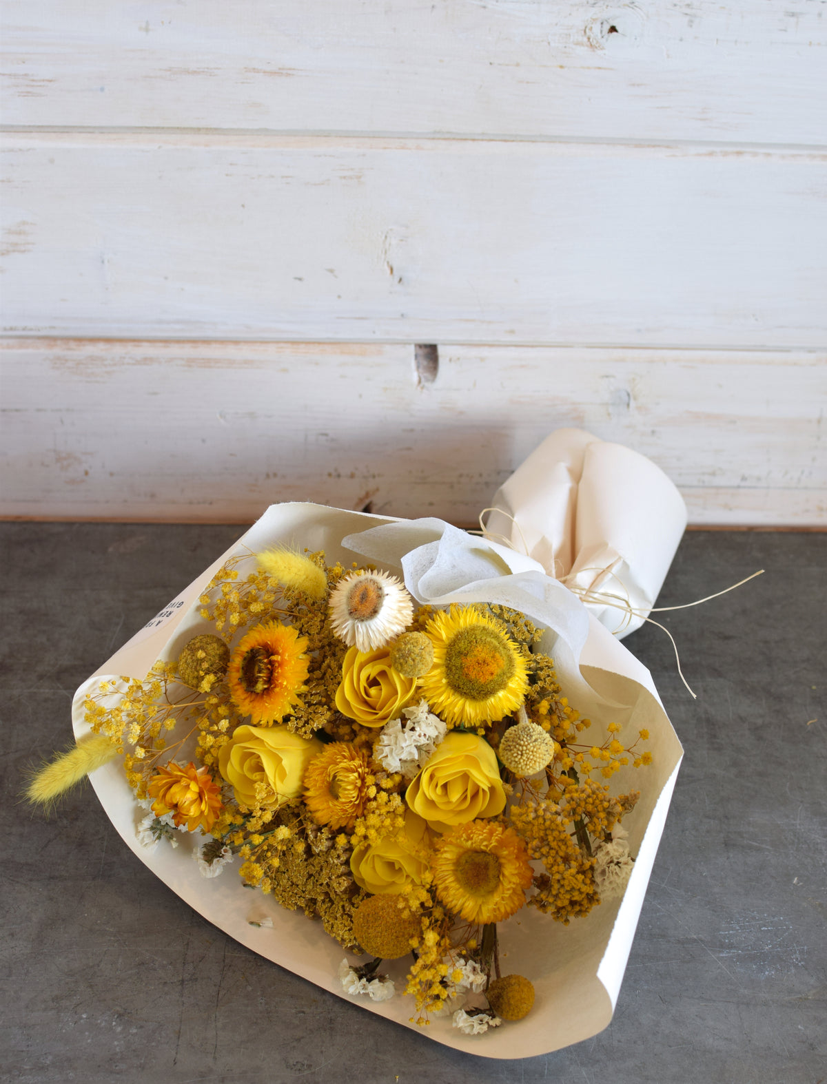Eternal Sunshine Wrap | Bright and Lasting Dried Flower Bouquet from ...